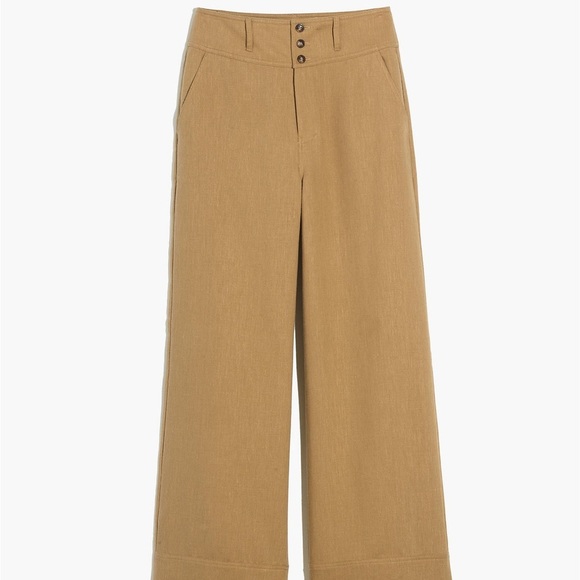 Madewell | Pants & Jumpsuits | Madewell Buttonfront Cuffed Wideleg Pants In Travel Linenblend ...